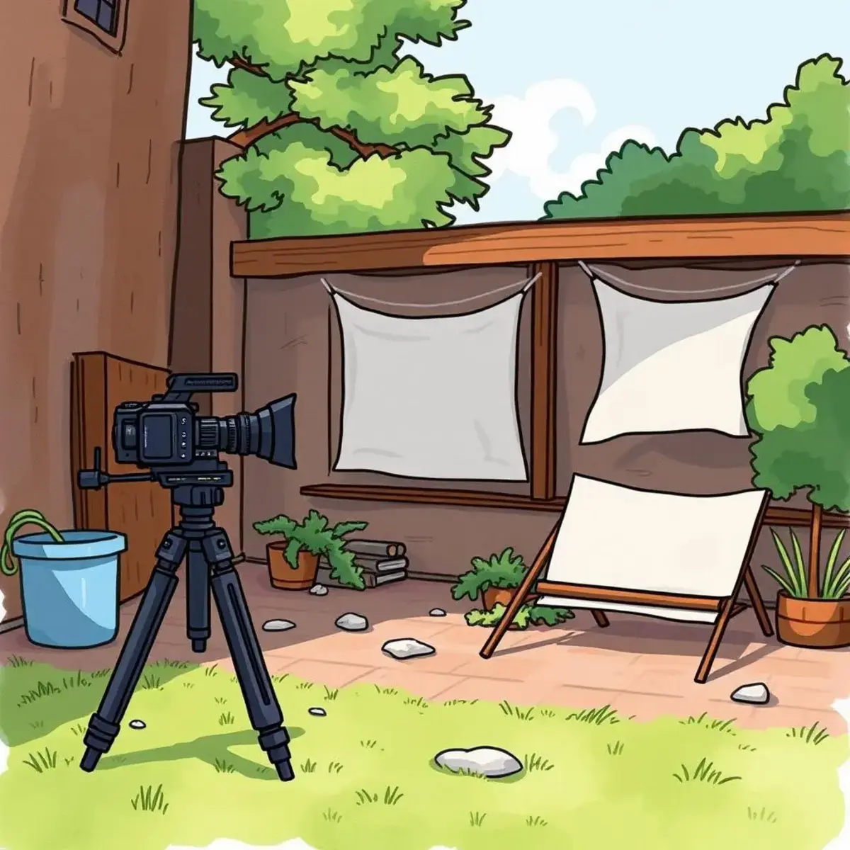 Tripod positioning guide for streamlined video shoots