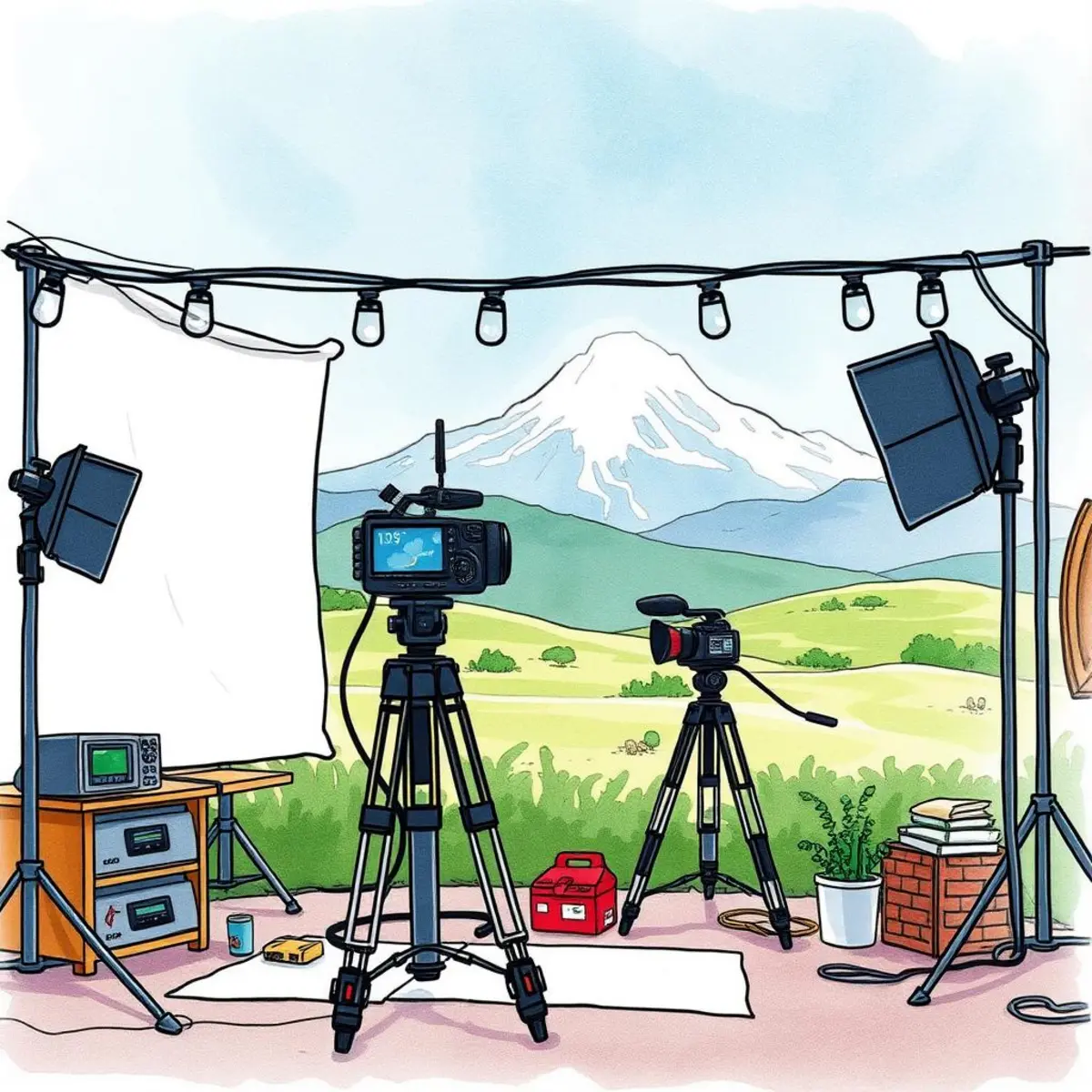 Filming location setup tool: Develop setup plans for shooting locations